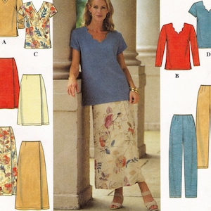 Simplicity 8087 Vintage Sewing Pattern, Misses' Top, Skirt & Pants '2 ...