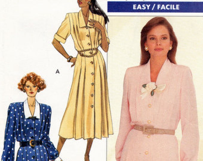Butterick 4559 Vintage Sewing Pattern, Misses' Dress Button Front With ...