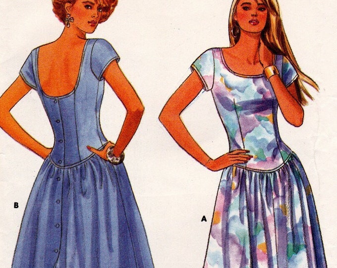 Butterick 5652 Vintage Sewing Pattern, Misses' Dress and Petticoat ...