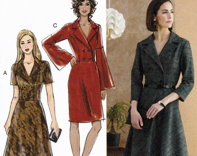 Butterick B6706 Sewing Pattern, Misses' Dress Buttoned Dress With ...