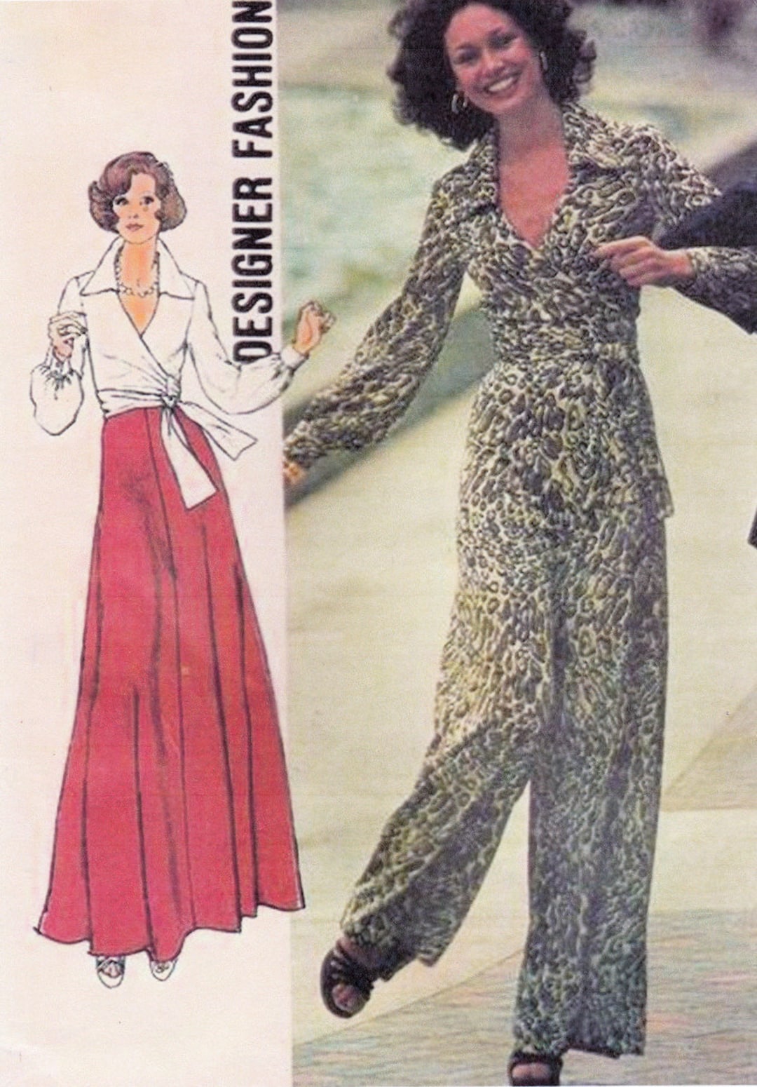 Simplicity 6659 Vintage Sewing Pattern, Misses' Front-wrap Top, Skirt ...