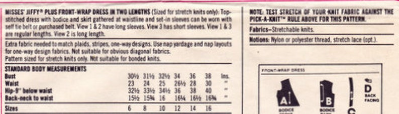 Simplicity 8235 Vintage Sewing Pattern, Misses' Dress for Knits, Jiffy ...