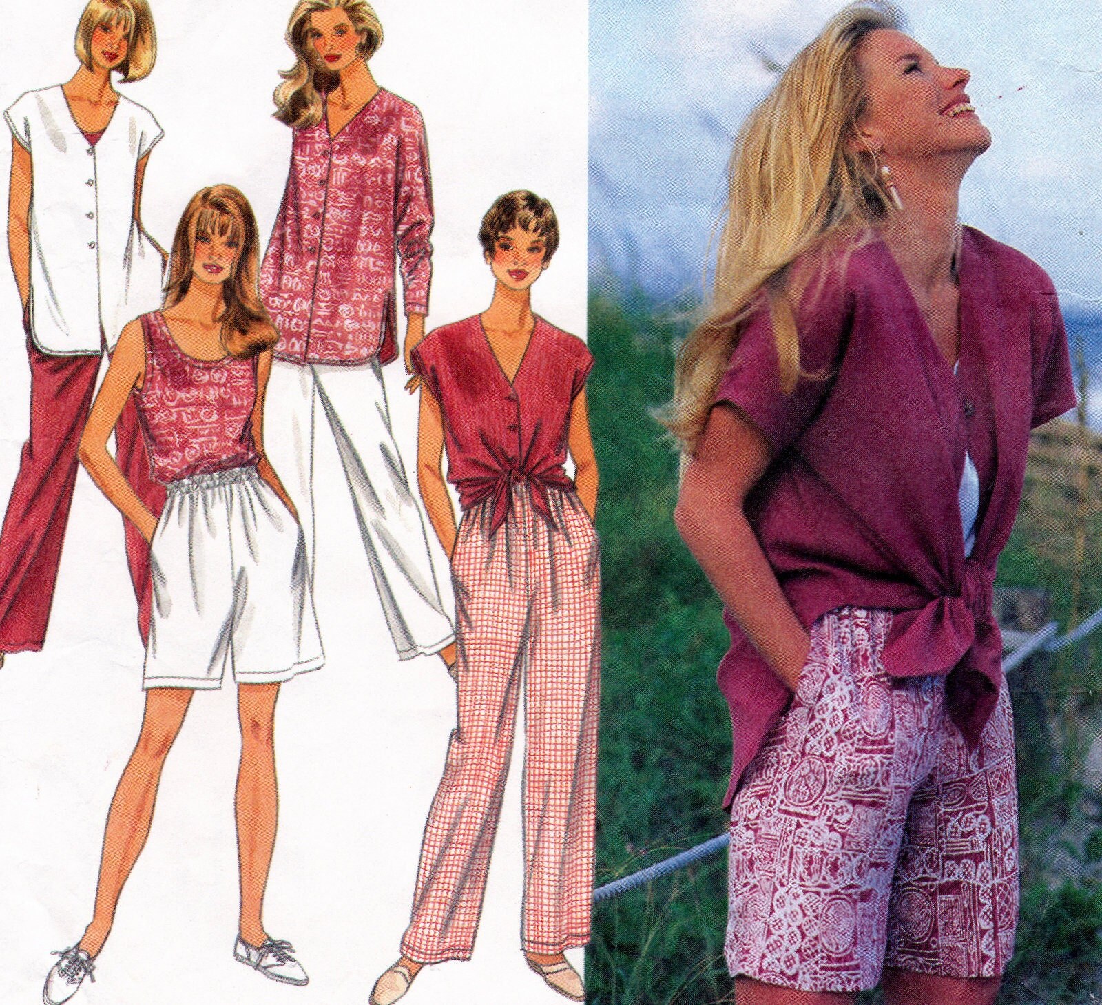 Simplicity 9518 Vintage Sewing Pattern, Misses' Separates Pants, Shorts ...