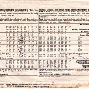 Simplicity 7363 Vintage Sewing Pattern, Misses' Skirt, Pants or Shorts ...