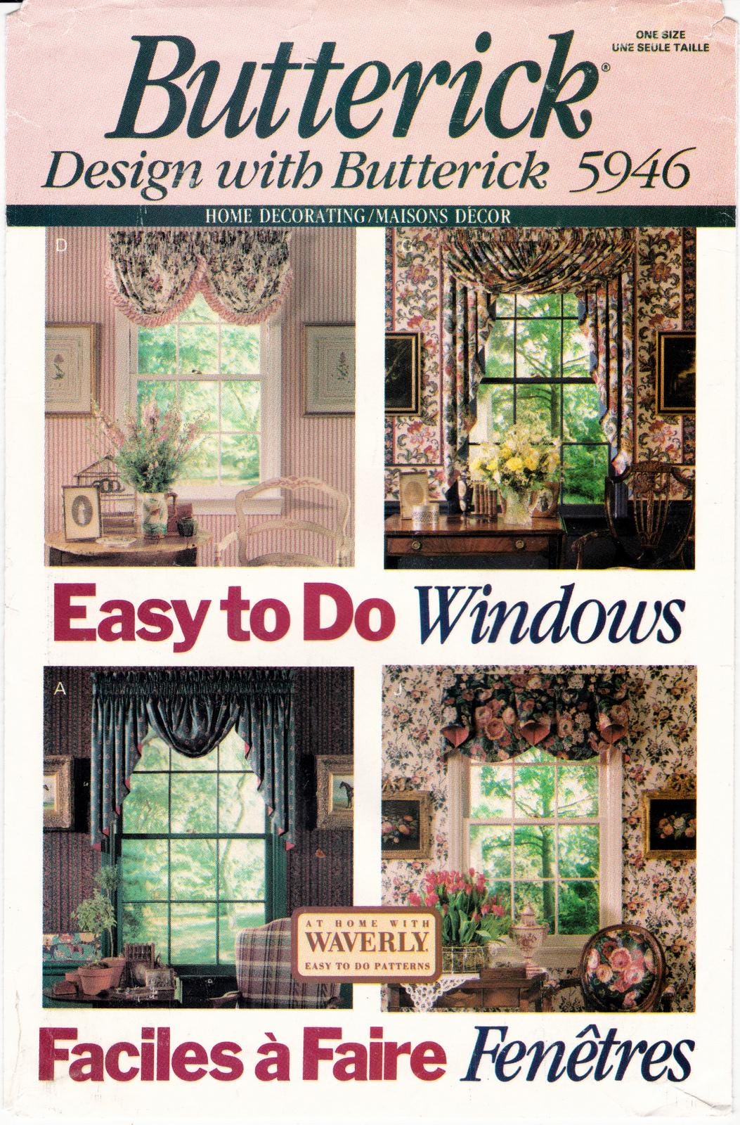 Butterick 5946 Sewing Pattern Valance, Jabot & Curtains 'easy to Do ...