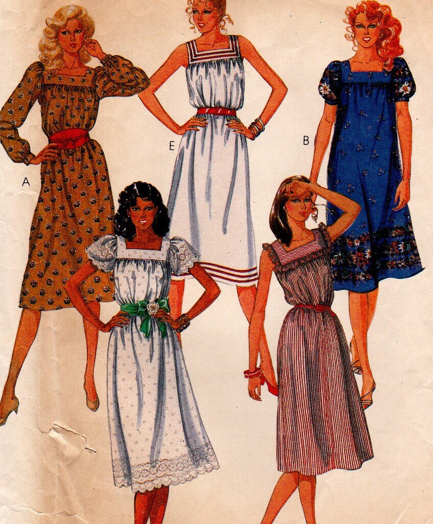 Mccall's 7939 Vintage Sewing Pattern, Misses' Dress ~ Yoked Pullover ...
