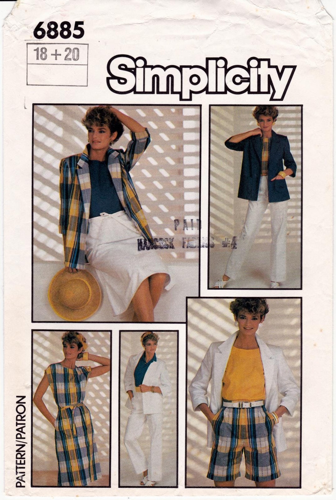 Simplicity 6885 Sewing Pattern, Misses' Wardrobe ~ Jacket, Top, Pants ...