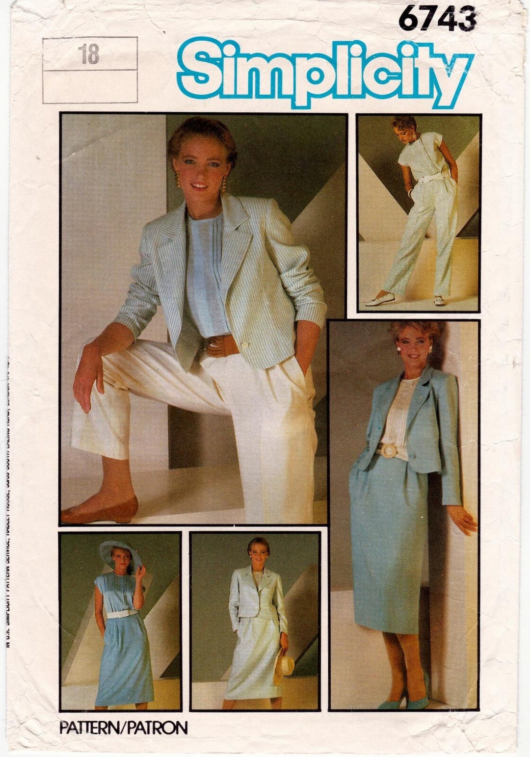 Simplicity 6743 Vintage Sewing Pattern, Misses' Wardrobe ~ Pants, Skirt ...