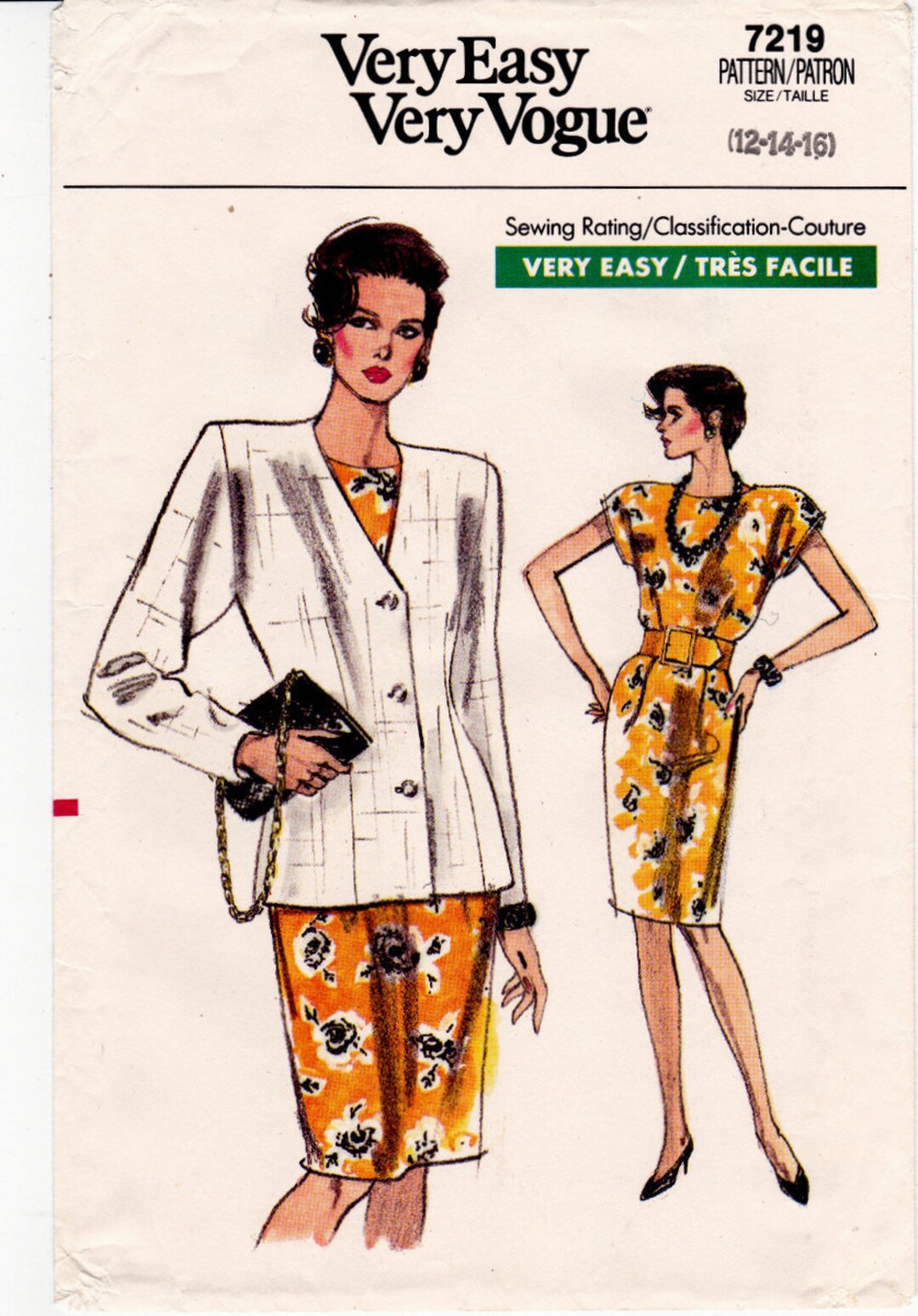 Vogue 7219 Vintage Sewing Pattern, Misses'/misses' Petite Jacket ...