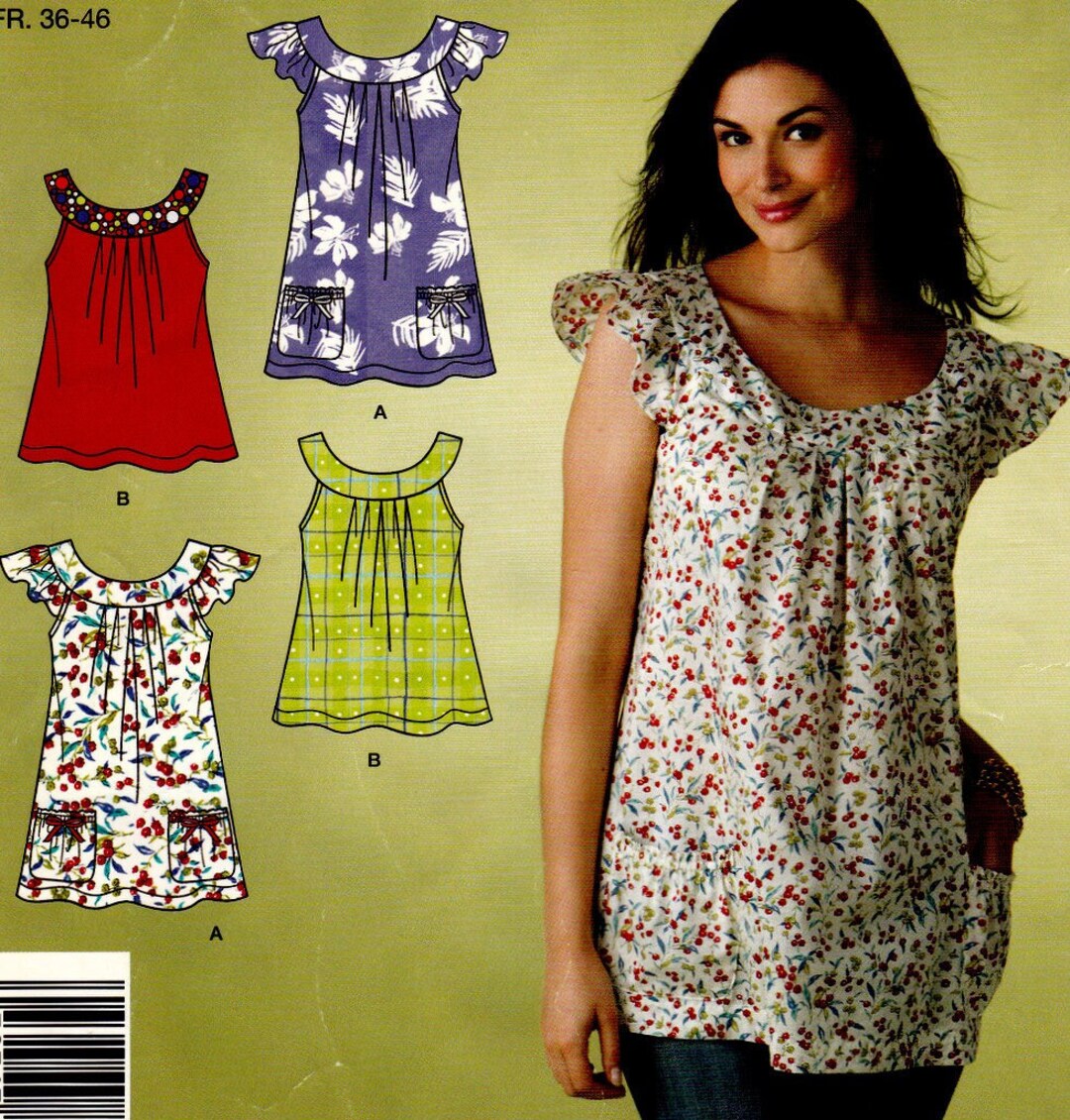 Simplicity 2962 Sewing Pattern, Misses' Top in Two Lengths, Easy Sewing ...