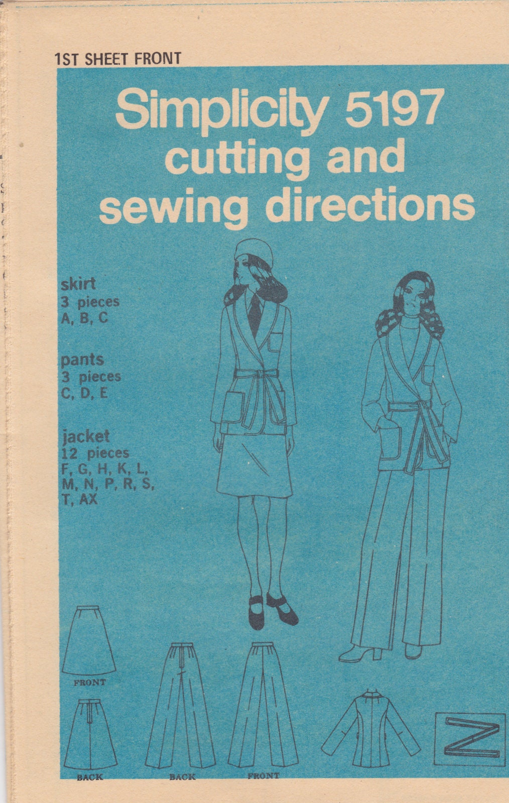 Simplicity 5197 Vintage Sewing Pattern, Misses' Wardrobe Front-wrap ...