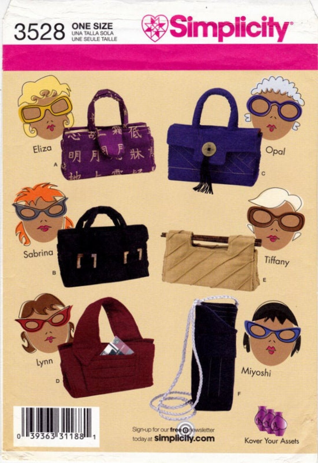 Simplicity 3528 Accessories Sewing Pattern Sunglass Cases, Eyeglass ...