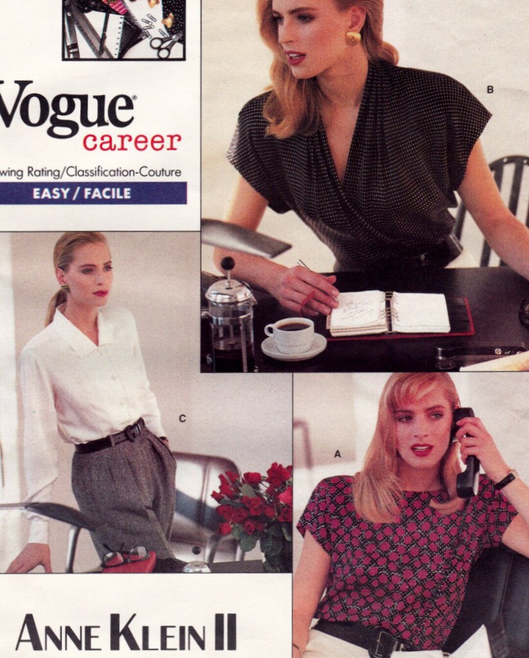Vogue 2069 Vintage Sewing Pattern, Misses' Blouses ~ Easy Blouses With ...