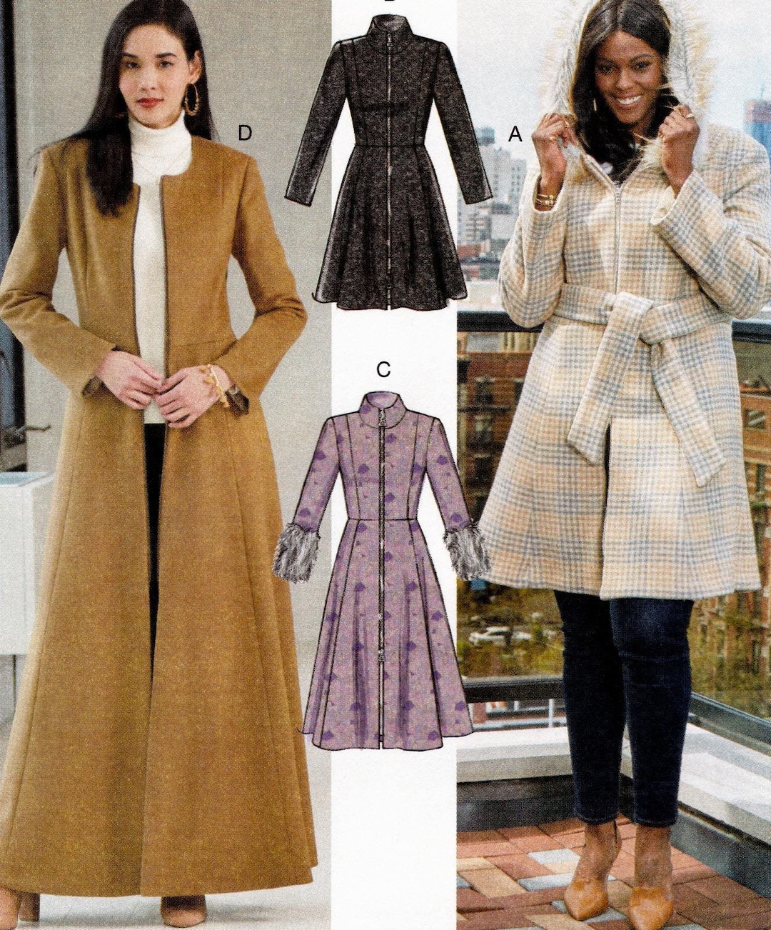 Mccall's M7848 Sewing Pattern, Misses'/women's Lined Coats ~ Fitted ...