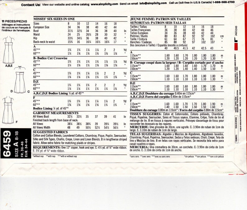 New Look 6459 Sewing Pattern, Misses' Sleeveless Dresses With ...