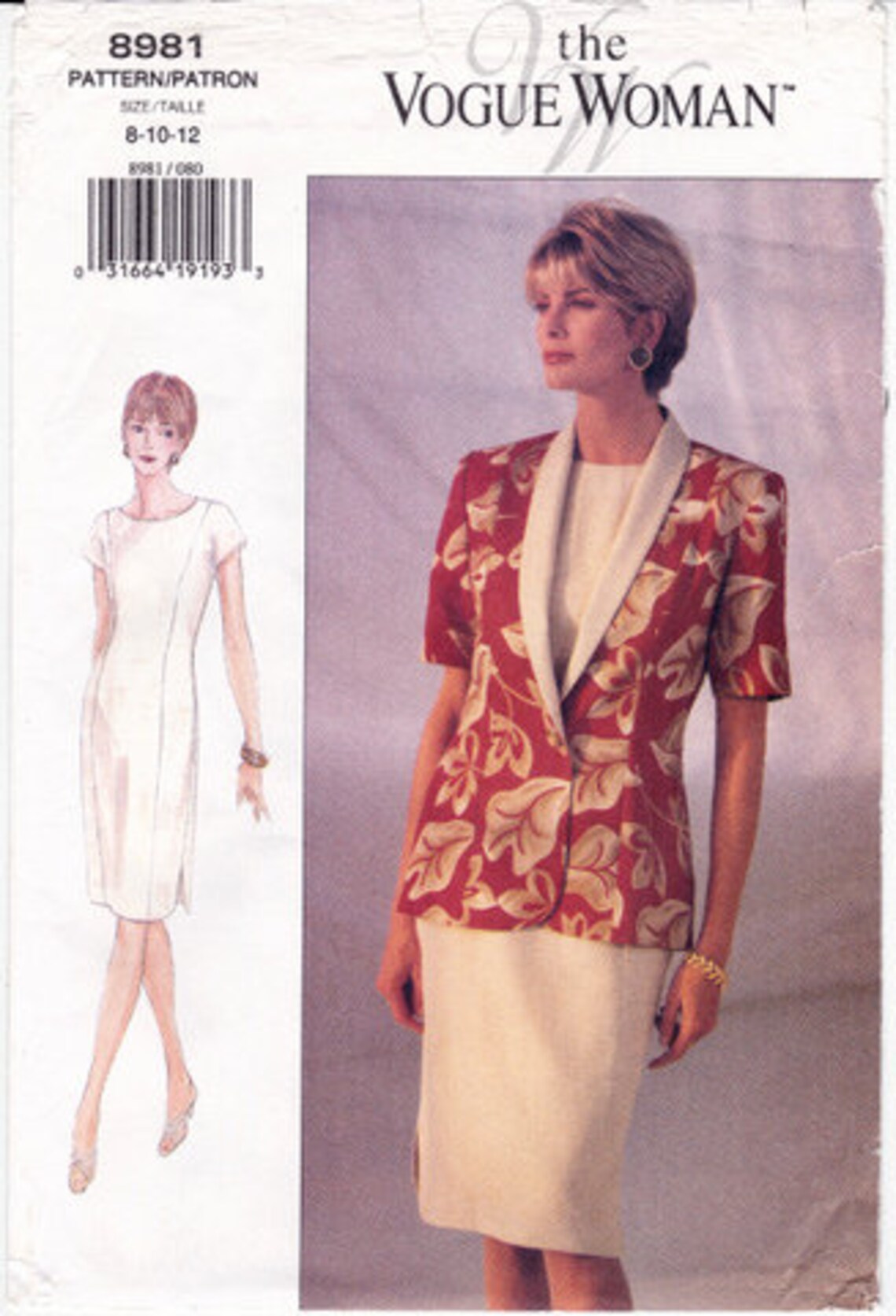 Vogue 8981 Vintage Sewing Pattern, Misses'/miss Petite Jacket & Dress ...