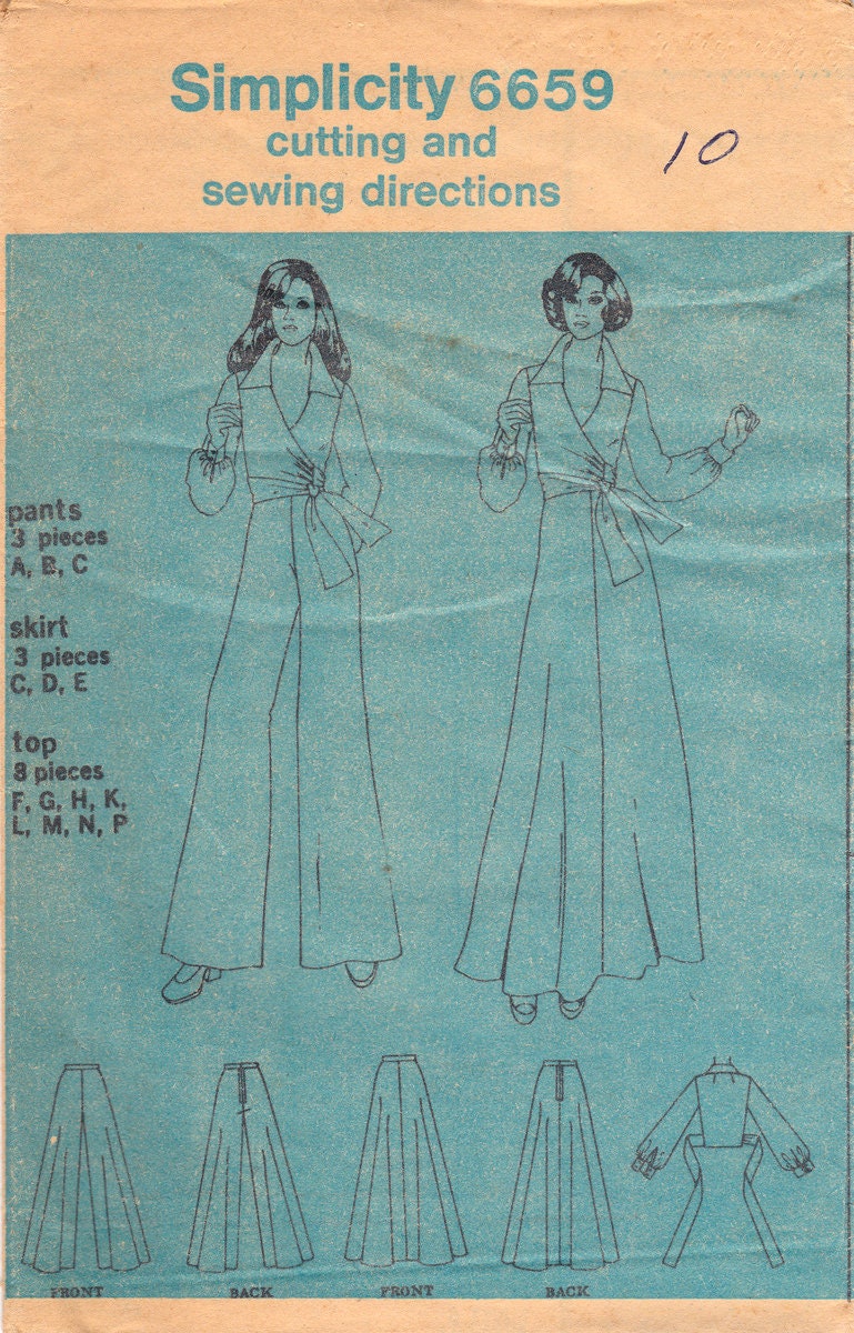 Simplicity 6659 Vintage Sewing Pattern Misses' Front-wrap - Etsy