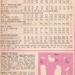 Simplicity 8609 Vintage Sewing Pattern Juniors' Dress in - Etsy
