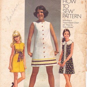 Simplicity 8609 Vintage Sewing Pattern Juniors' Dress in - Etsy