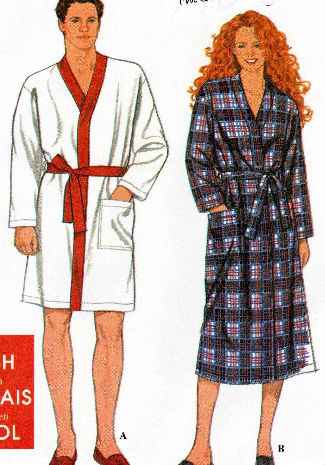 Simplicity 9889 Sewing Pattern, Unisex Kimono Robe and Belt, Men's ...