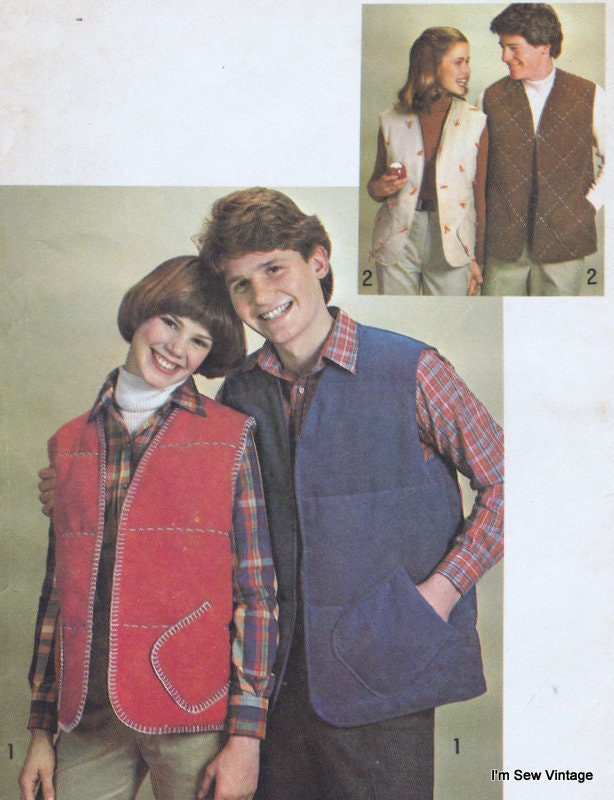 Simplicity 8644 Vintage Sewing Pattern, Men's Lined Quilted Vest Sewing ...