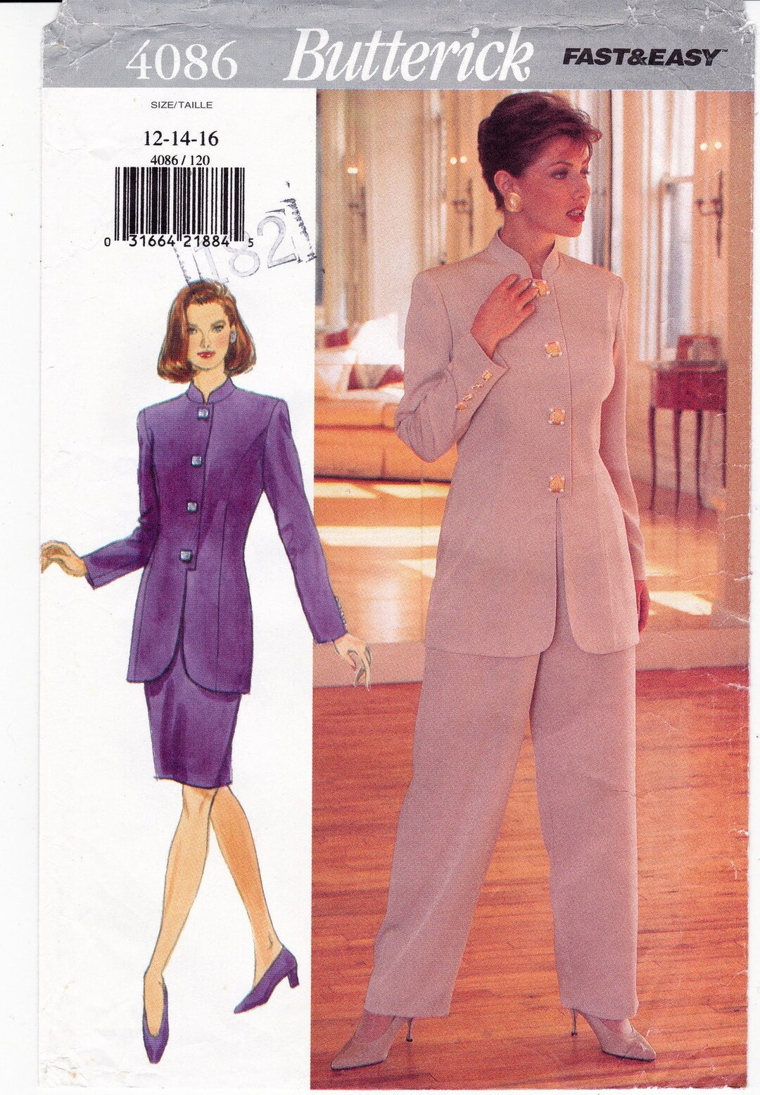 Butterick 4086 Vintage Sewing Pattern, Misses'/miss Petite Jacket ...