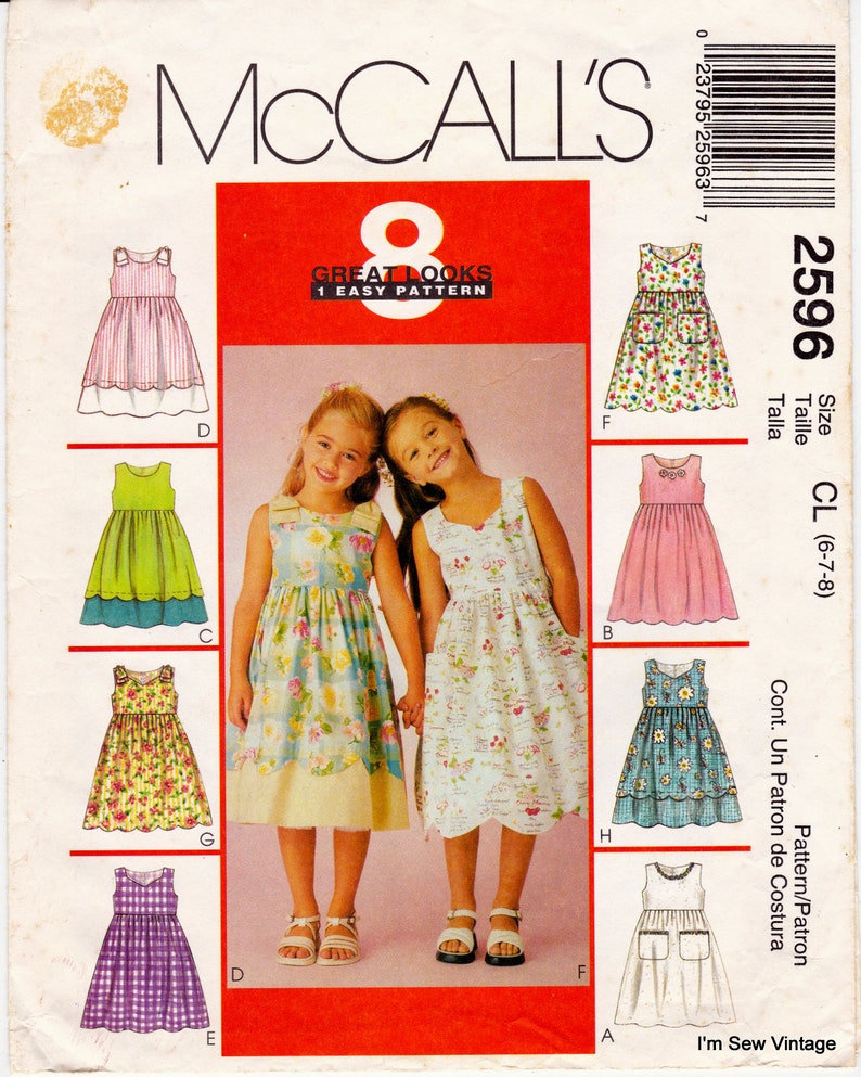 Mccall's 2596 Sewing Pattern, Girl's Dress Sewing Pattern, Eight Great ...