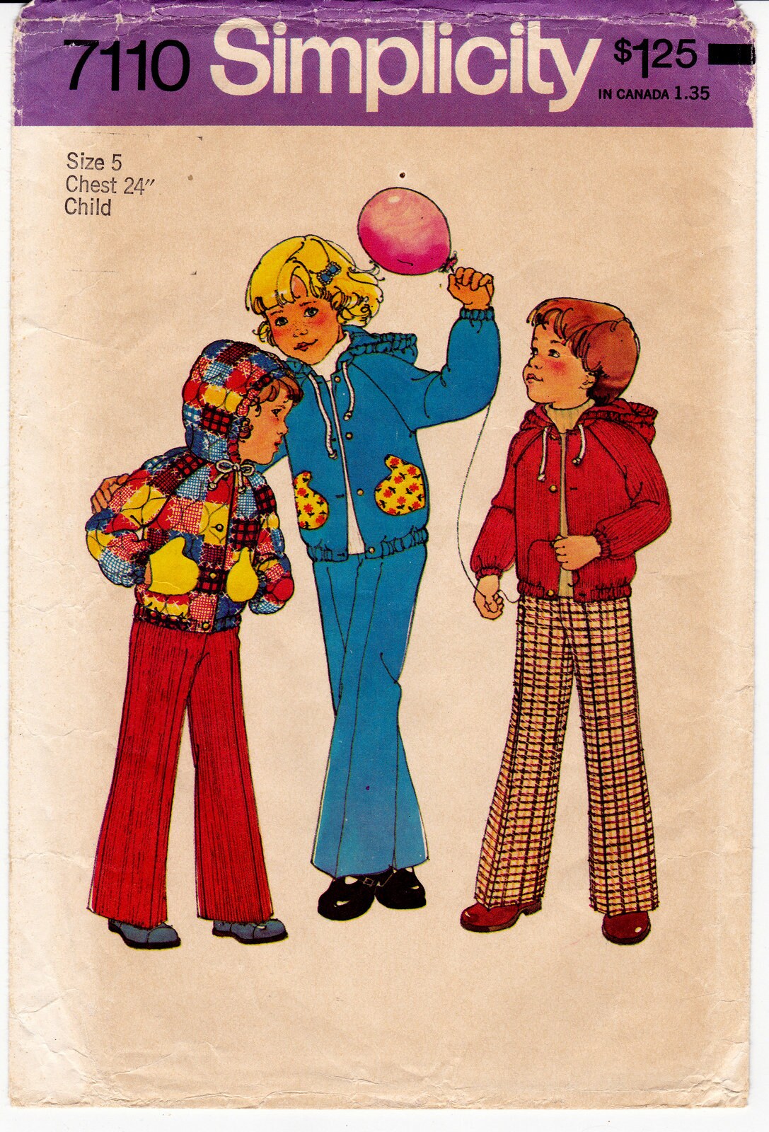 Simplicity 7110 Sewing Pattern Child's Unisex Hooded - Etsy