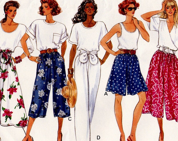 Butterick 3732 Vintage Sewing Pattern, Misses' Shorts, Culottes, Skirt ...