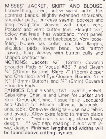 Vogue 8895 Vintage Sewing Pattern Misses' Jacket Skirt & - Etsy
