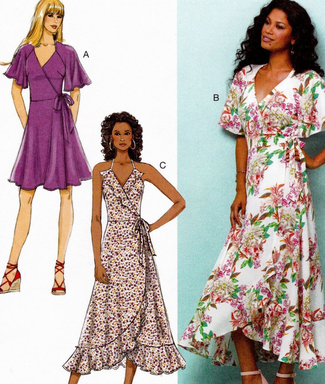 Butterick B6554 Sewing Pattern, Misses' Summer Dresses With Bodice ...