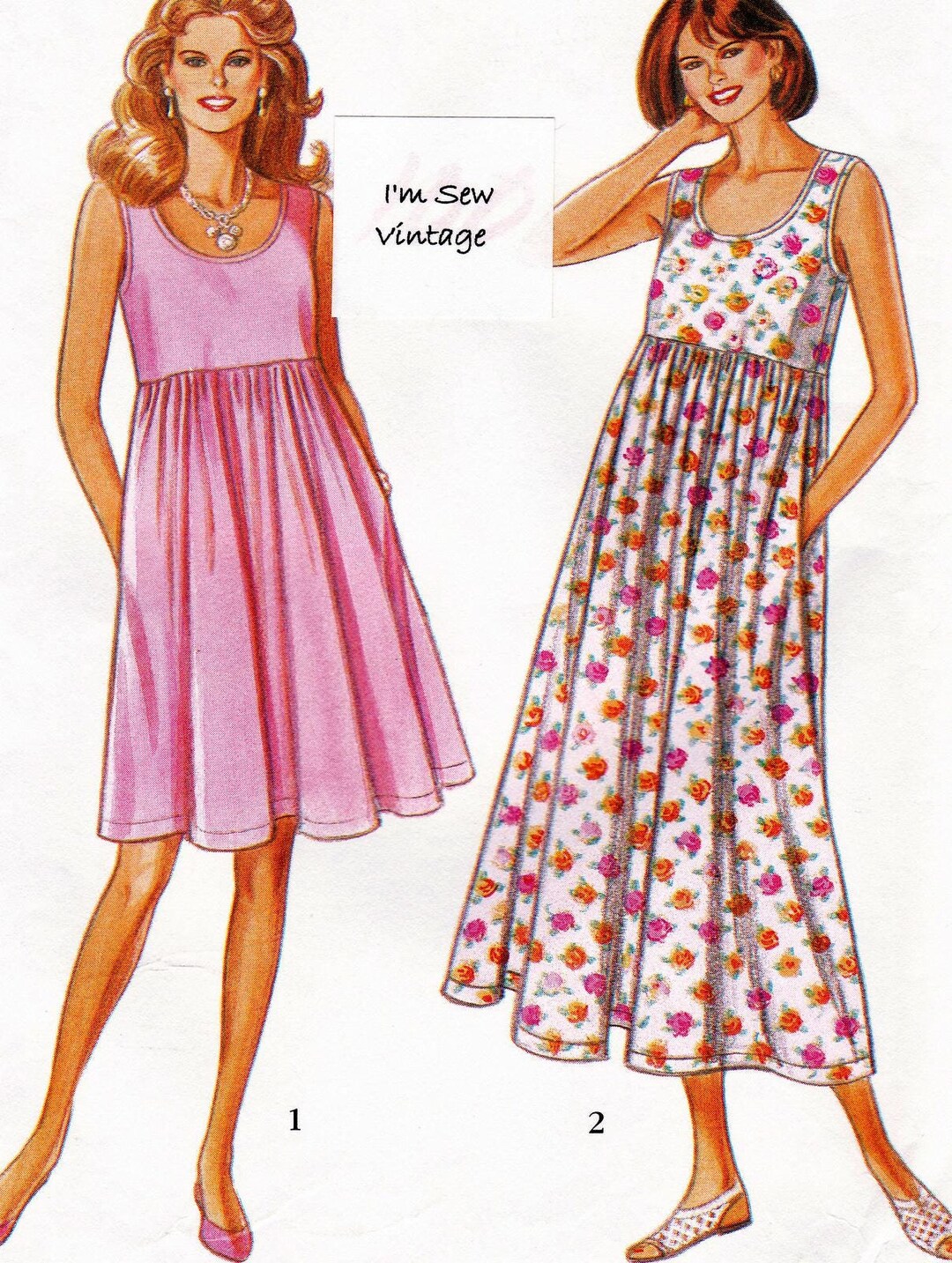 Simplicity 9002 Vintage Sewing Pattern, Misses' Dress in Two Lengths ...