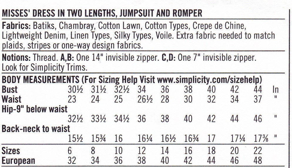Simplicity 8635 Sewing Pattern, Misses' Dress in Two Lengths, Jumpsuit ...