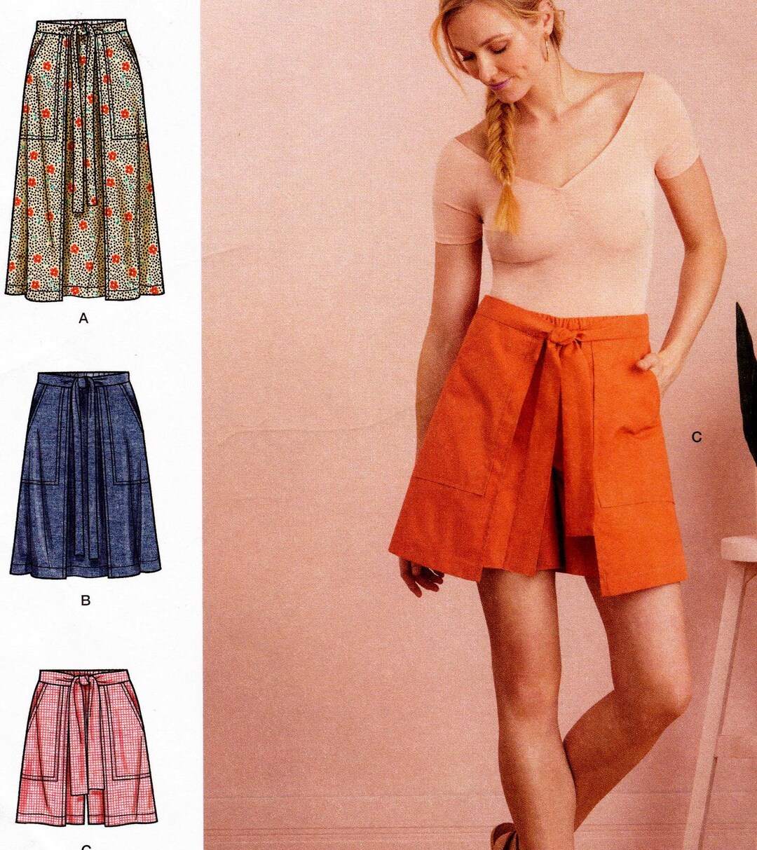 Simplicity S9335 Sewing Pattern, Misses' Skirt in Two Lengths & Skort ...