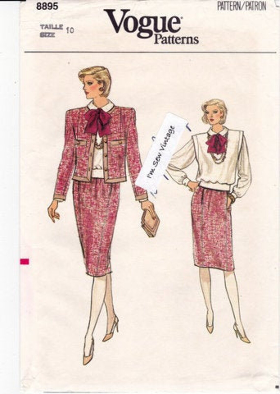 Vogue 8895 Vintage Sewing Pattern Misses' Jacket Skirt & - Etsy