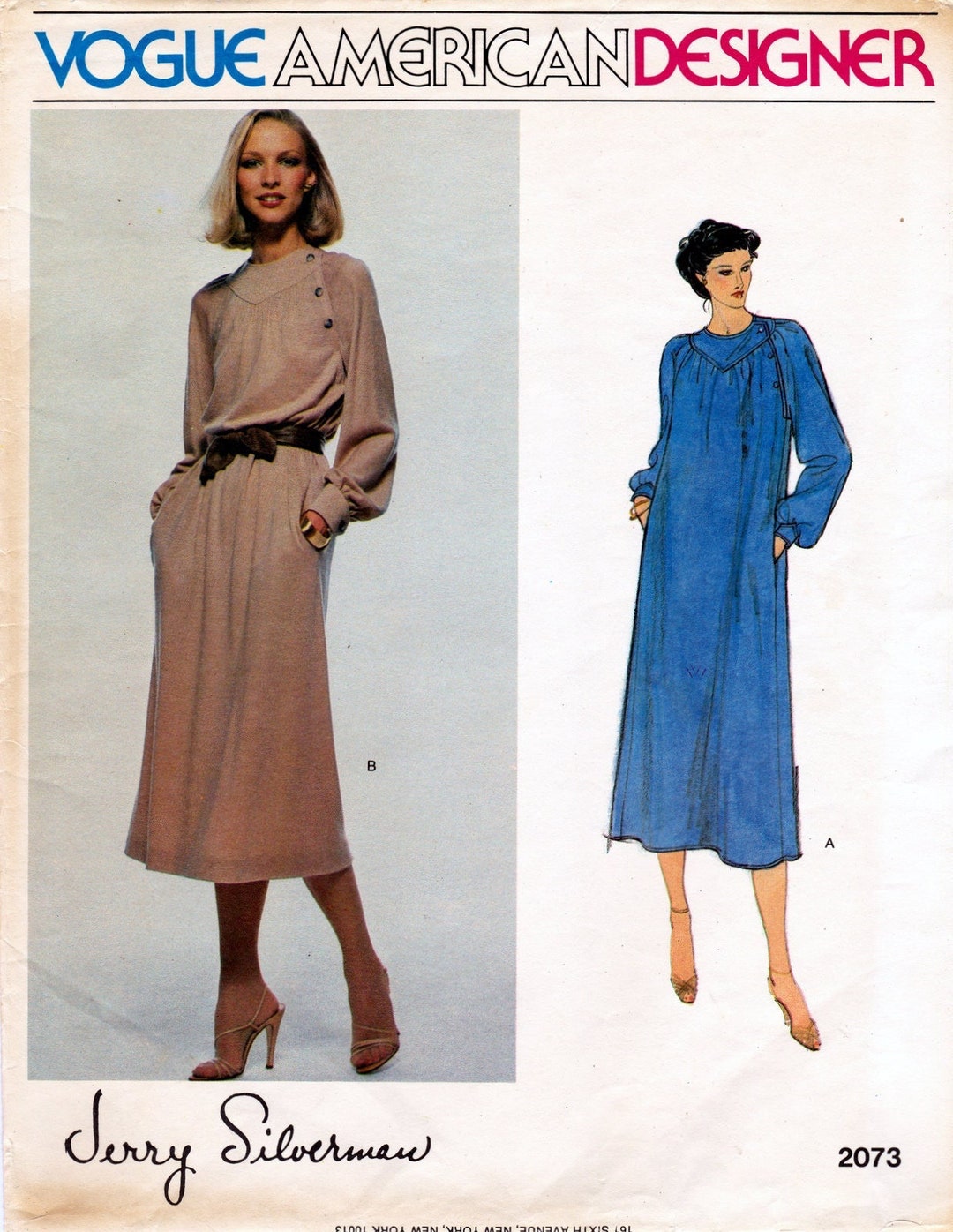 Vogue 2073 Vintage Sewing Pattern, Misses' Dress ~ Very Loose-fitting ...
