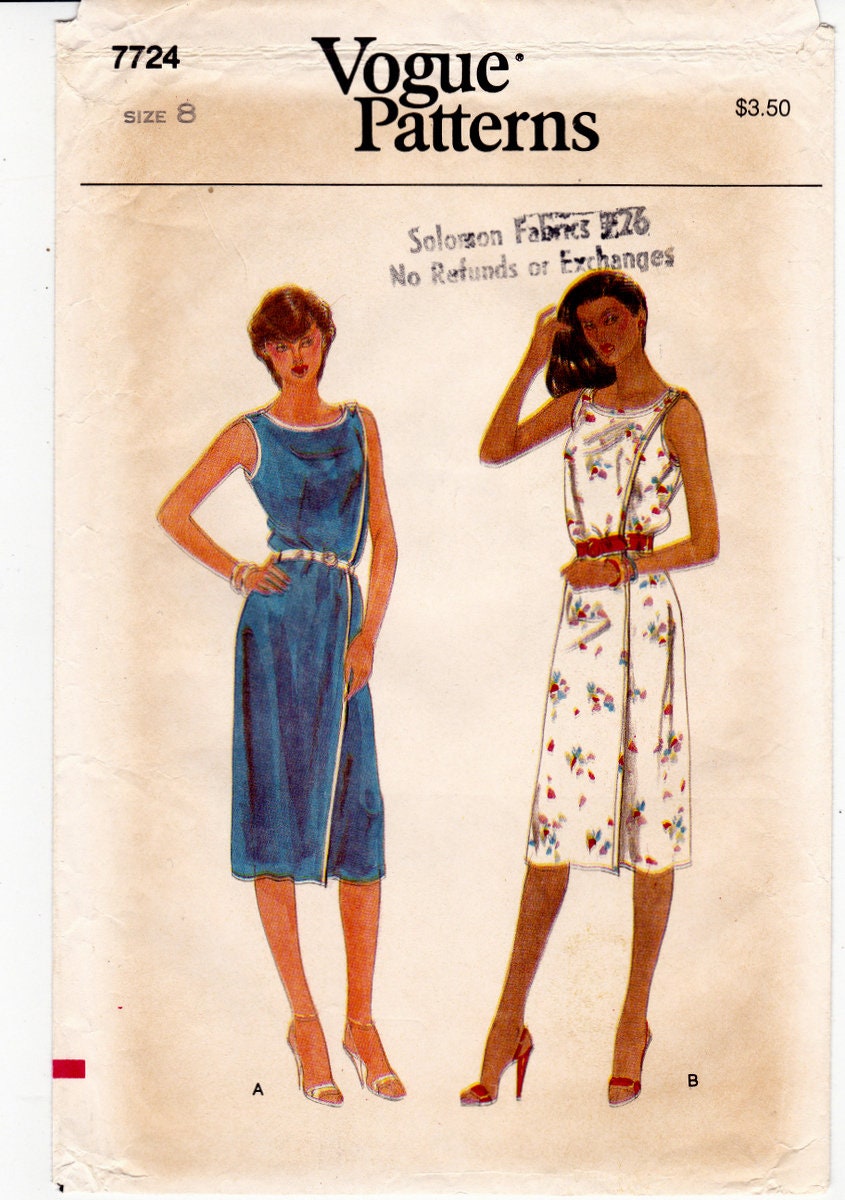Vogue 7724 Vintage Sewing Pattern Misses' Dress - Etsy