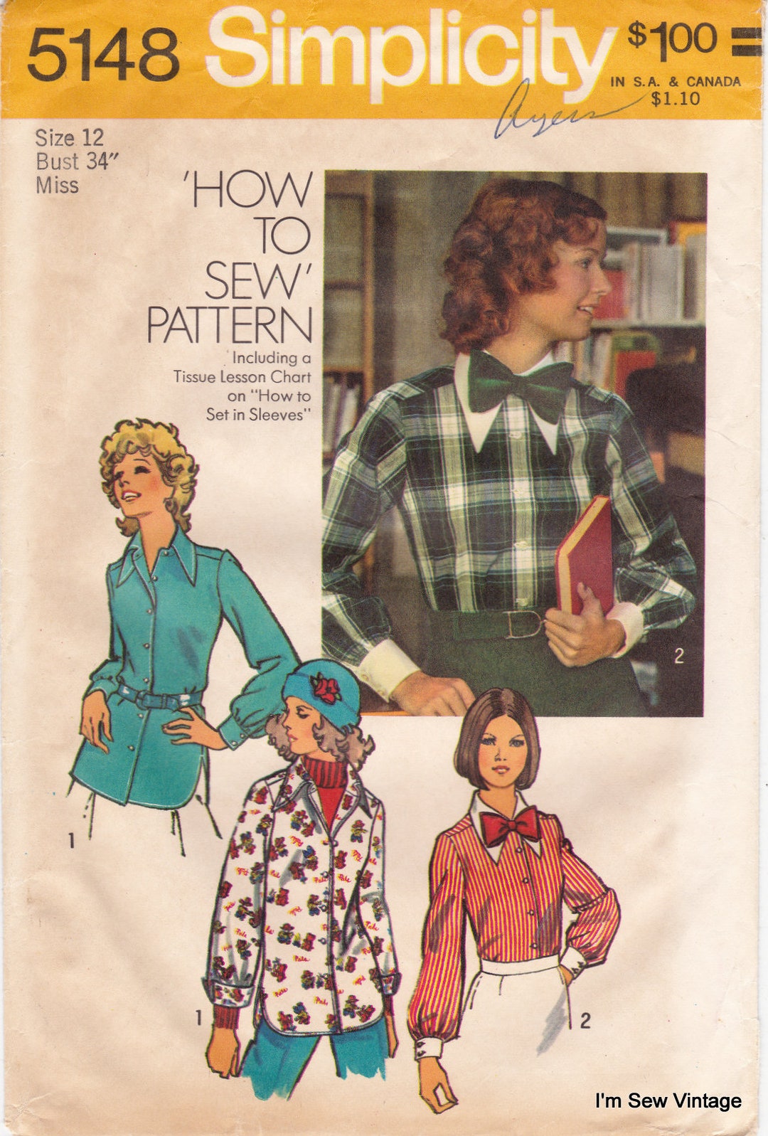 Simplicity 5148 Vintage Sewing Pattern Misses' Shirt and - Etsy