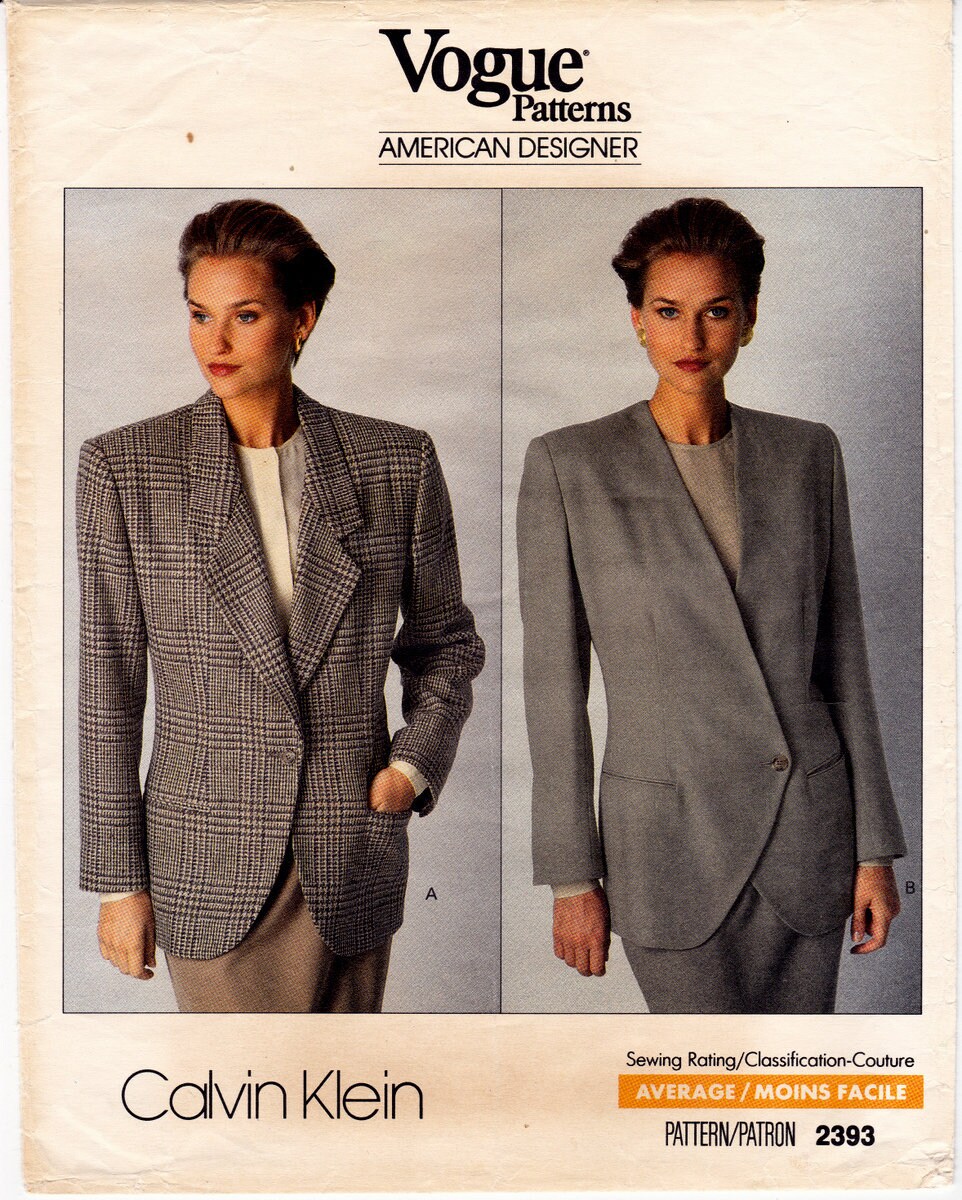 Vogue 2393 Vintage Sewing Pattern, Misses' Jacket, Vogue American ...