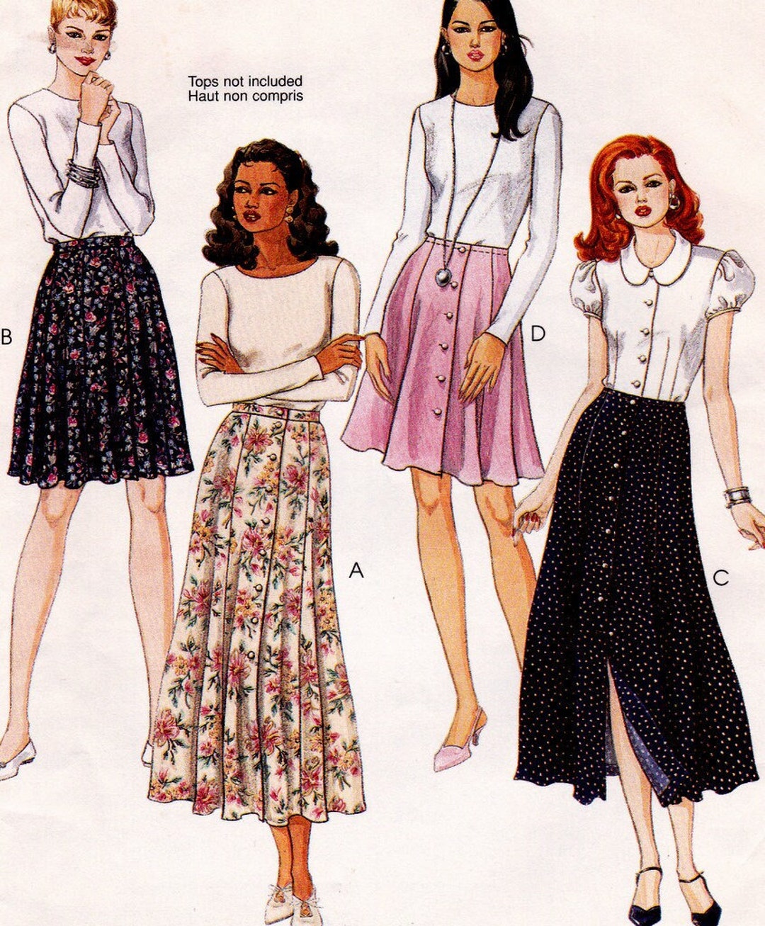Mccall's 8006 Vintage Sewing Pattern, Misses' Skirts in Two Lengths ...