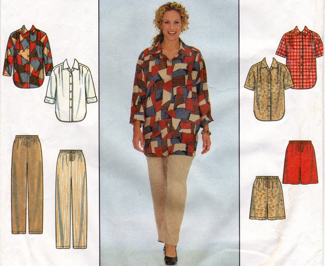 Simplicity 8173 Vintage Sewing Pattern, Women's Shirt & Pants or Shorts ...