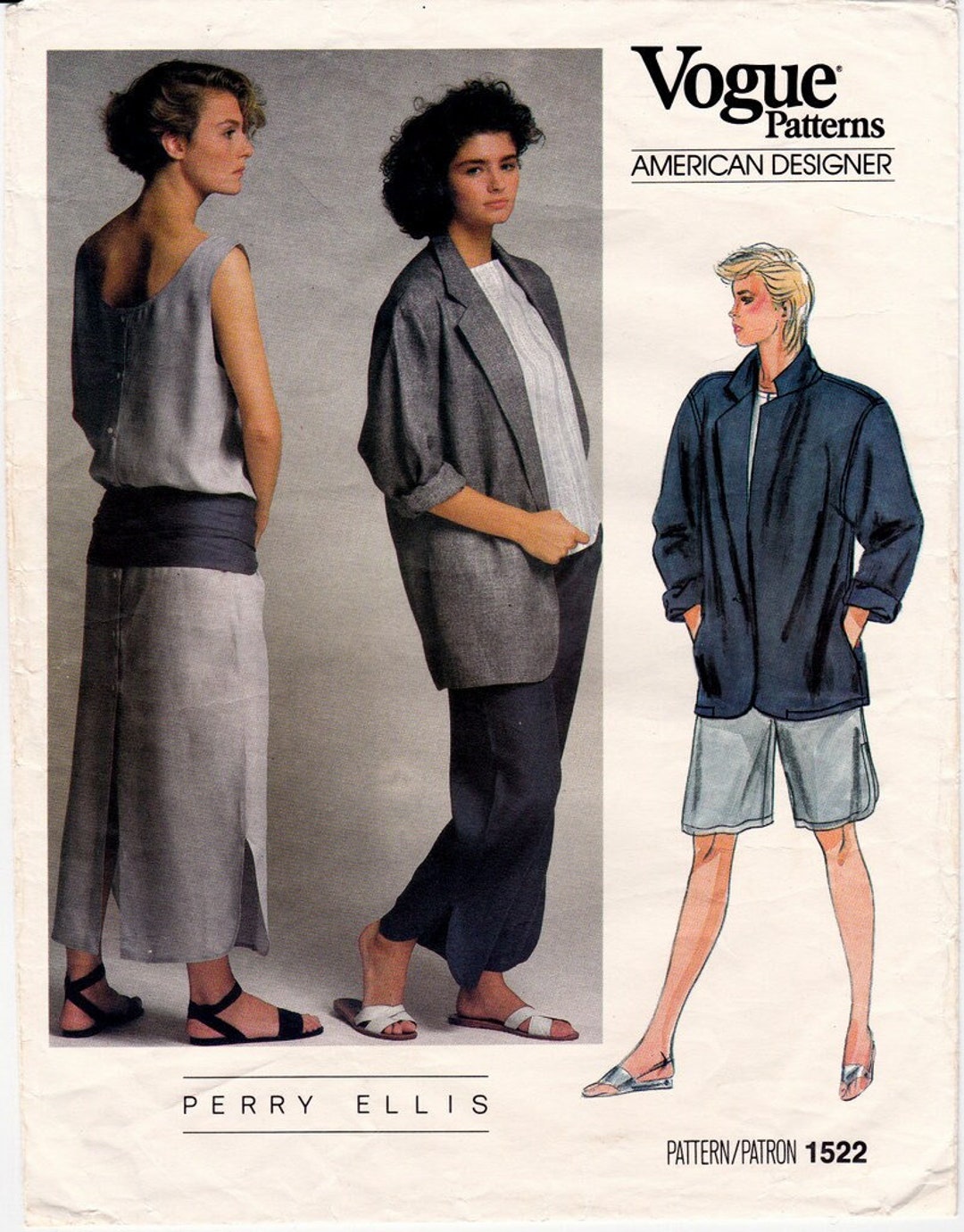 Vogue 1522 Sewing Pattern, Misses' Jacket, Dress, Top, Pants & Shorts ...