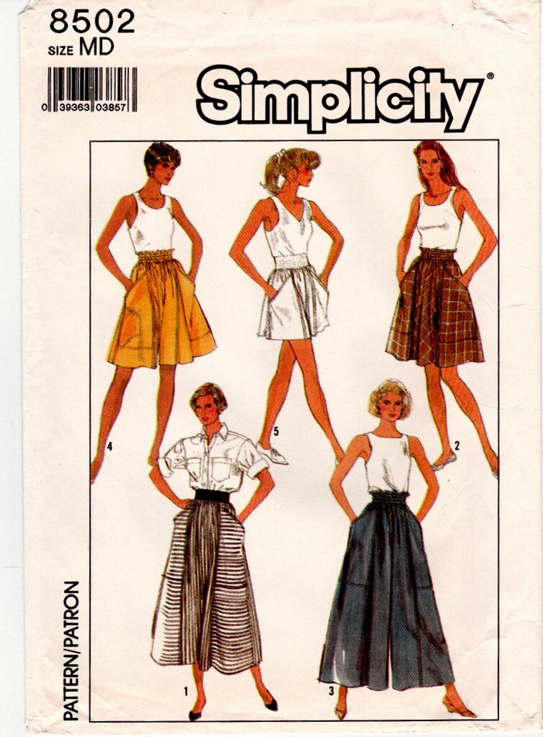 Simplicity 8502 Vintage Sewing Pattern, Misses' Set of Skirts ...