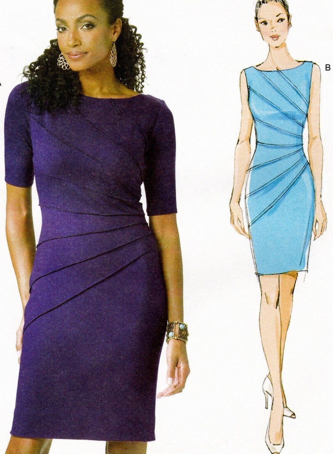 Butterick B5559 Sewing Pattern, Misses' Dress ~ Close-fitting, Pullover ...