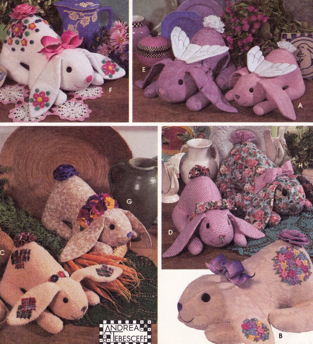 Simplicity 7012 Crafts Sewing Pattern 9 and 12 Decorative Rabbits ...