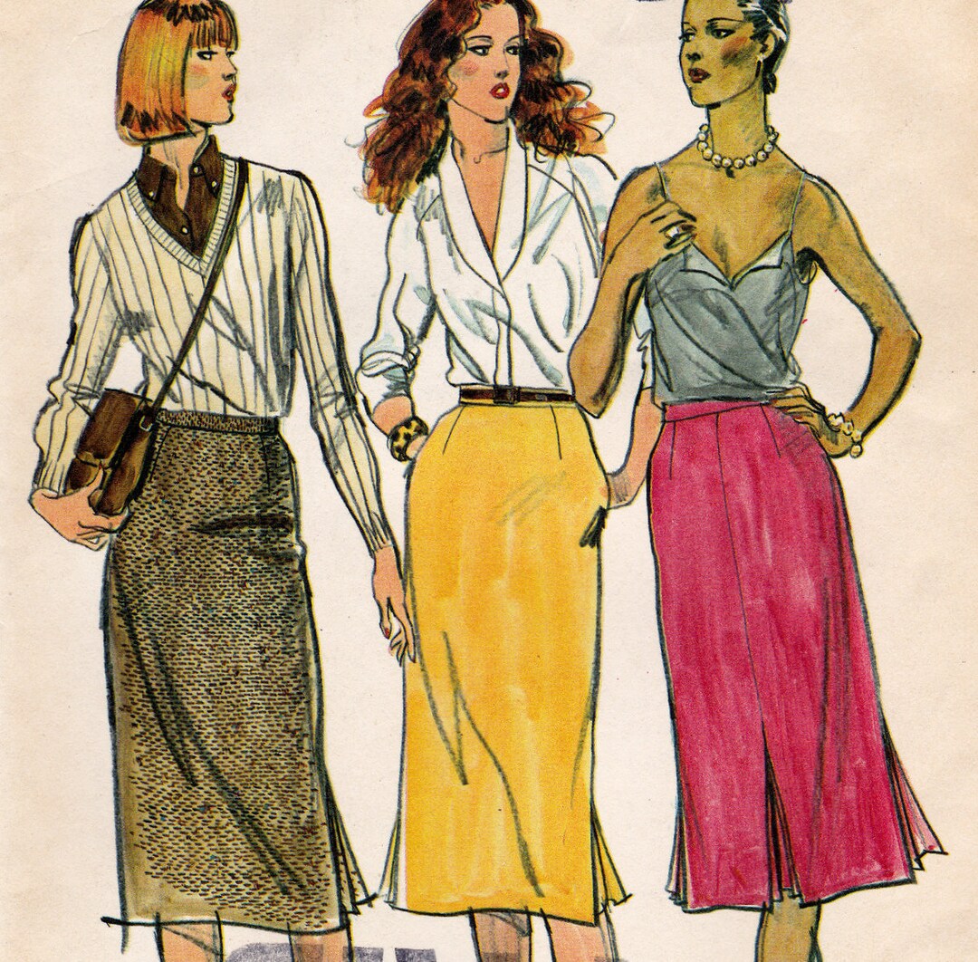 Butterick 6792 Vintage Sewing Pattern, Misses' Skirt Straight Skirt ...