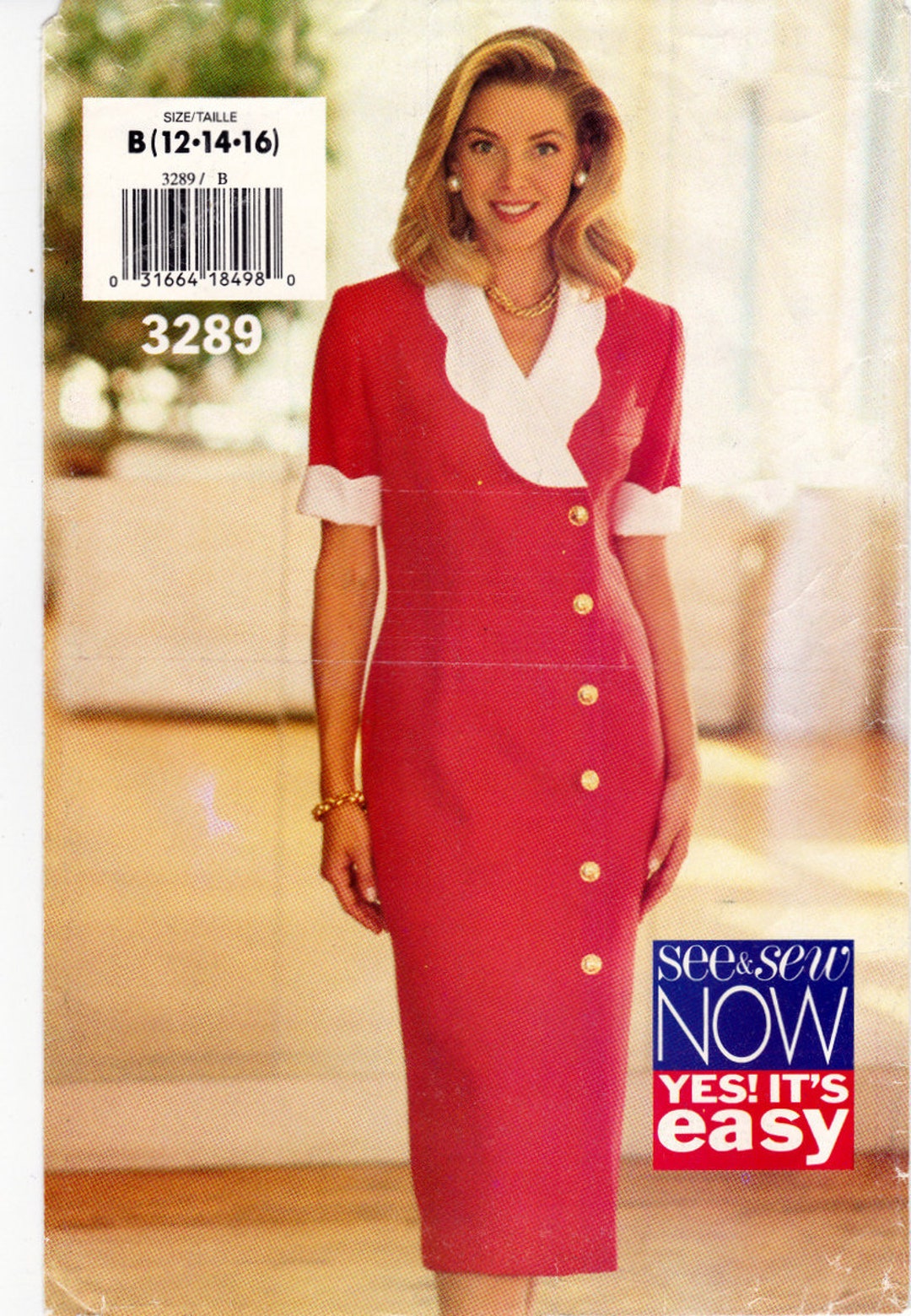 Butterick See & Sew 3289 Vintage Sewing Pattern, Misses' Dress Semi ...