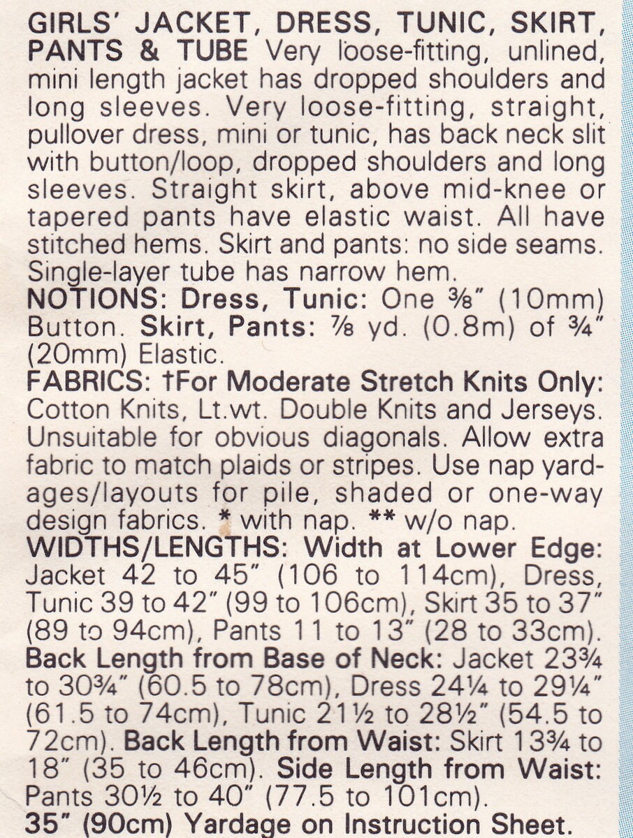 Butterick 6626 Sewing Pattern, Girls' Wardrobe ~ Jacket, Dress, Tunic ...