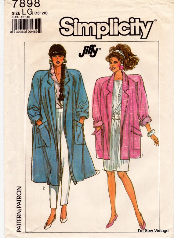 Simplicity 7898 Vintage Sewing Pattern Misses' Duster | Etsy