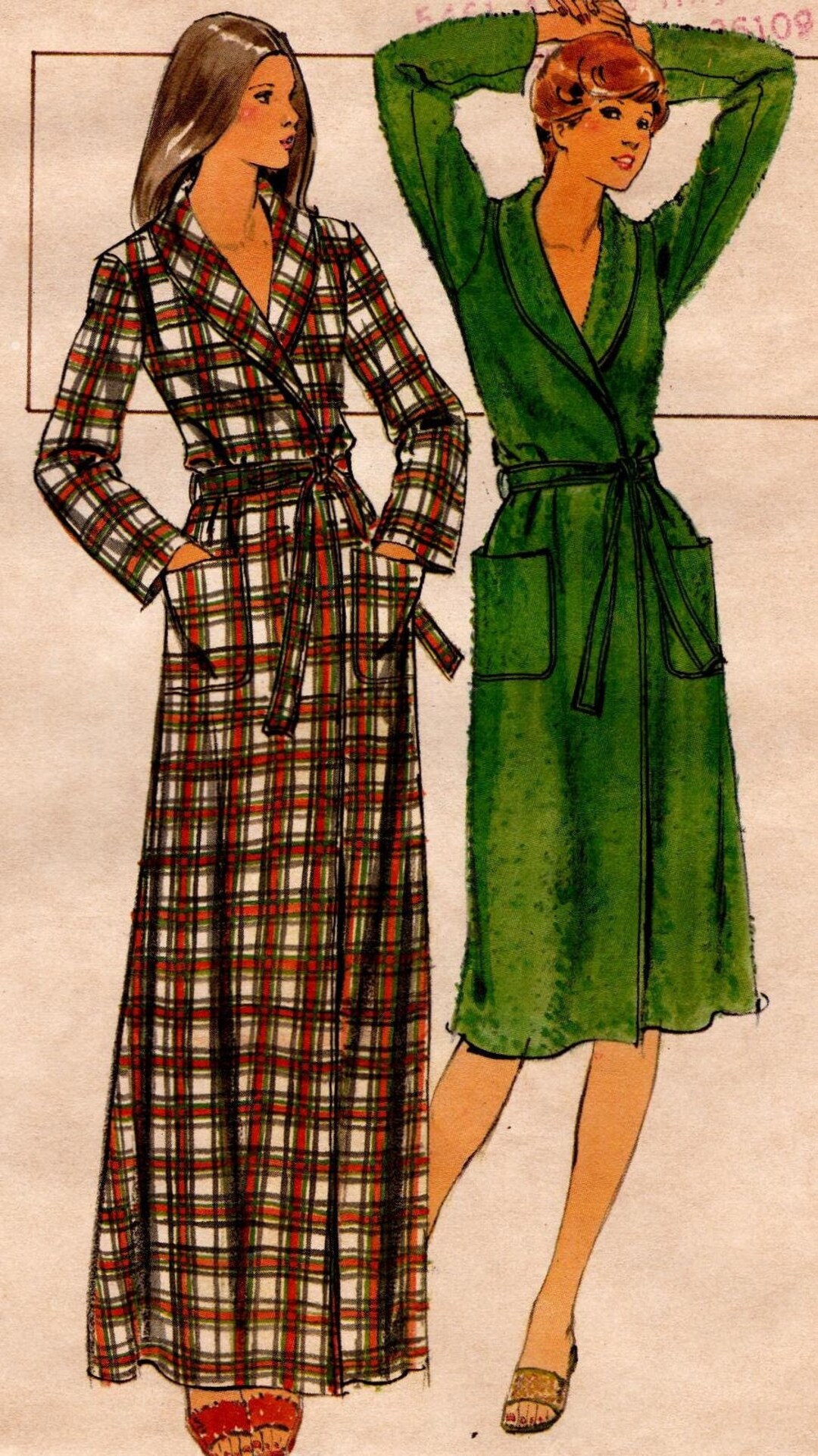 Butterick 5165 Vintage Sewing Pattern, Misses' Robe Semi-fitted, Front ...